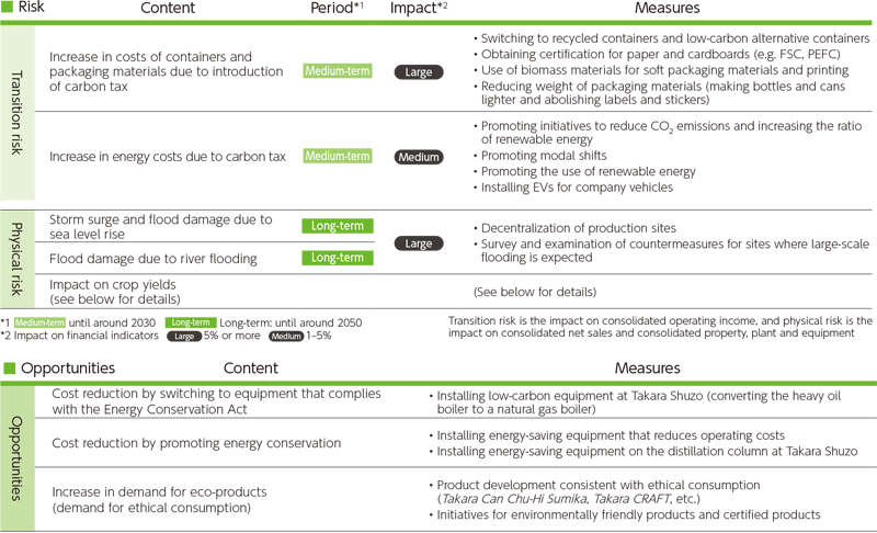 Disclosures based on the TCFD framework